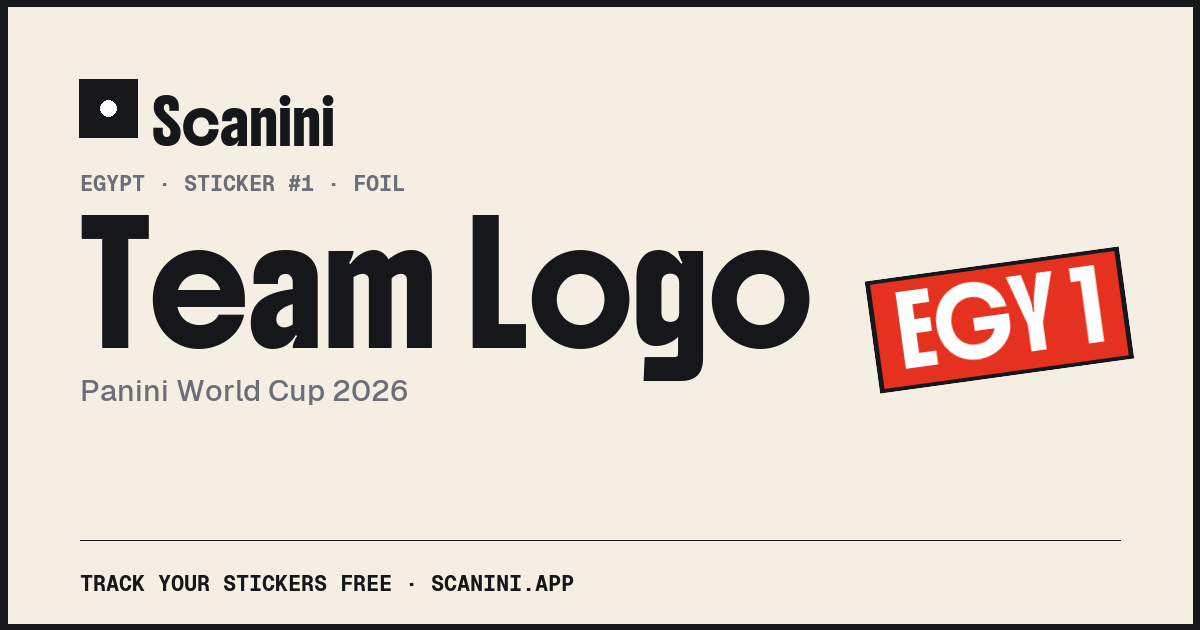 EGY 1 — Team Logo | Panini World Cup 2026 sticker | Scanini