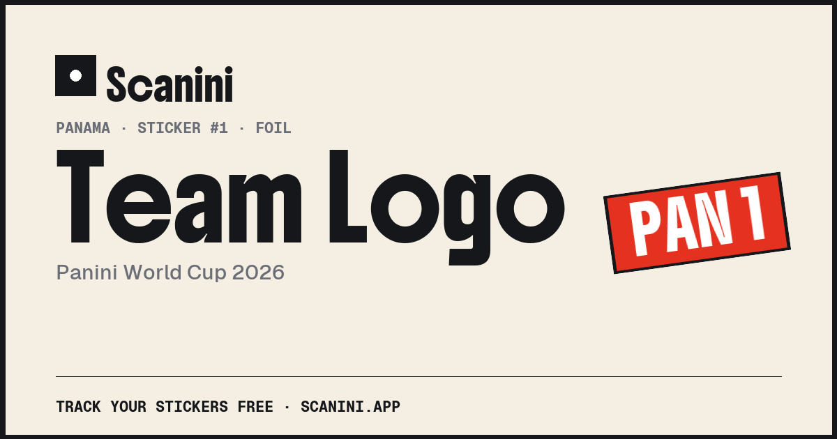 PAN 1 — Team Logo | Postal Panini Mundial 2026 | Scanini